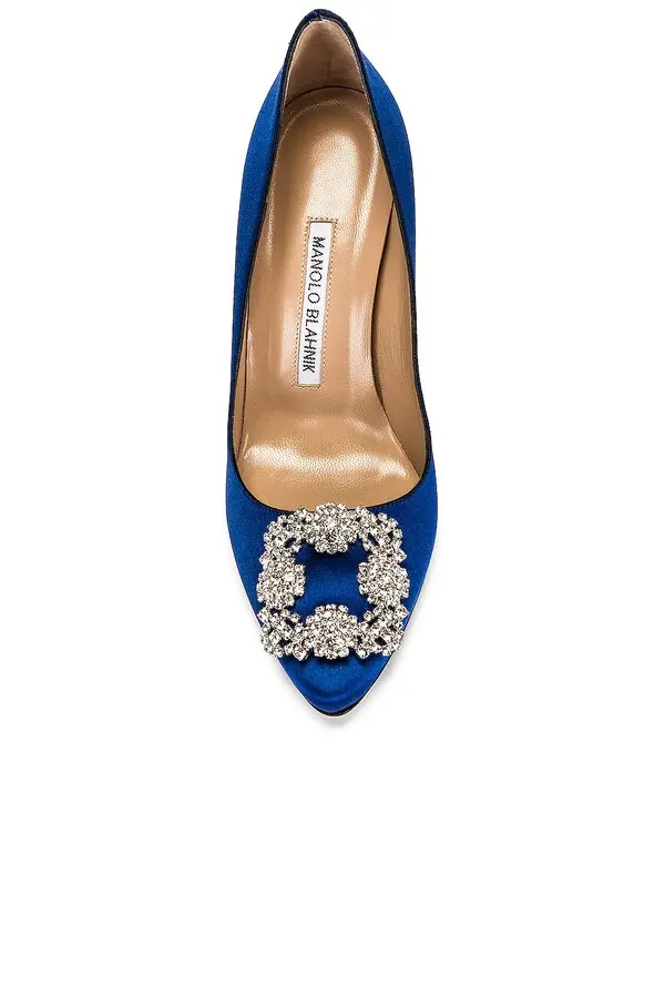 Manolo Blahnik Hangisi Satin Heel - Bright Blue