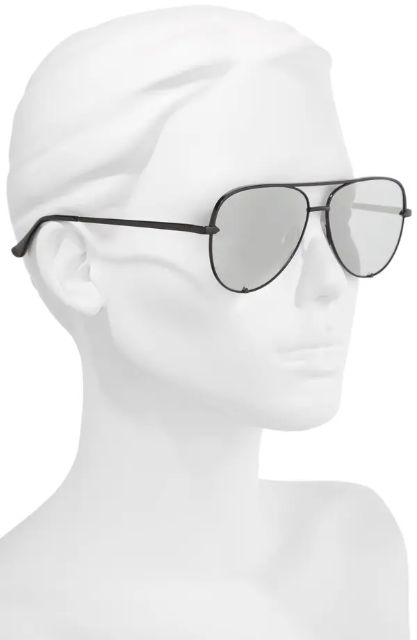 Quay High Key Mini Aviator Sunglasses - Black/ Silver