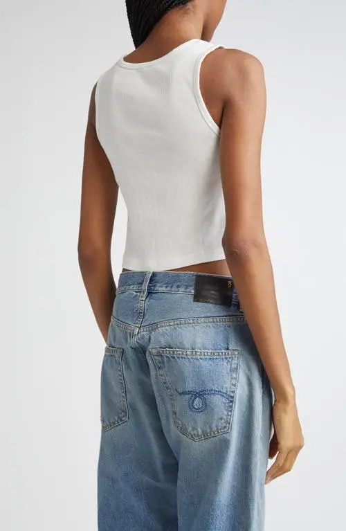 R13 Distressed Cotton Tank - Ecru
