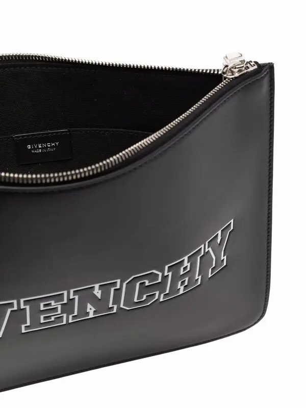 Givenchy Embossed-logo Leather Clutch