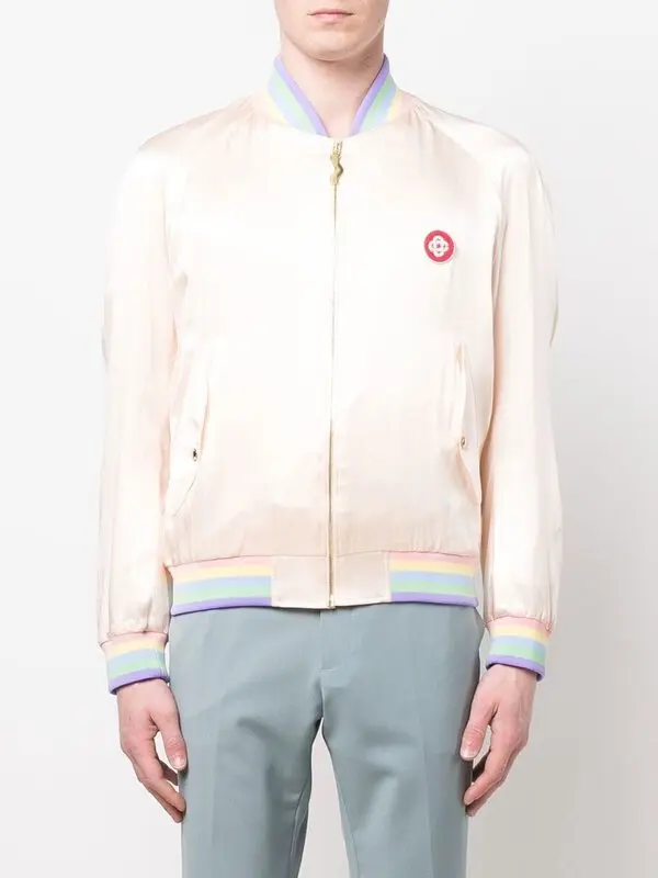 Casablanca Silk Logo-embroidered Bomber Jacket