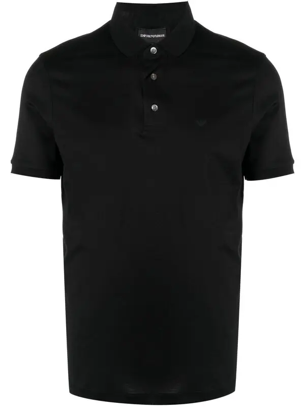 Emporio Armani Logo-print Polo Shirt - Black