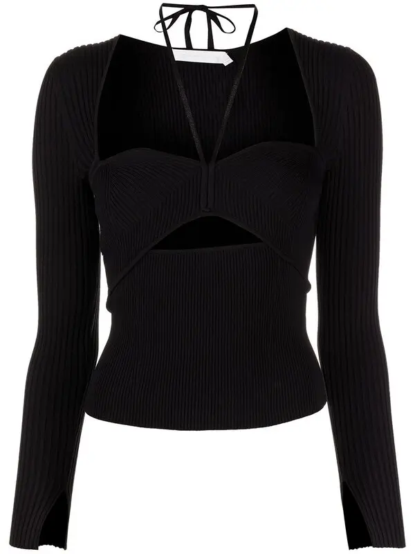Simkhai Alexia Cut-out Ribbed Top