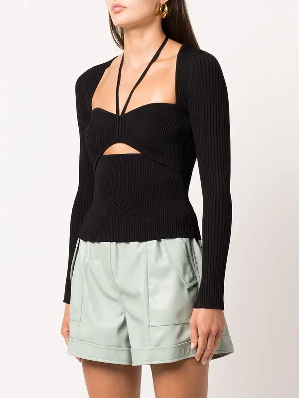 Simkhai Alexia Cut-out Ribbed Top
