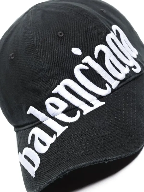 Balenciaga Ogo-Embroidered Baseba Cap In Black - 35% Off