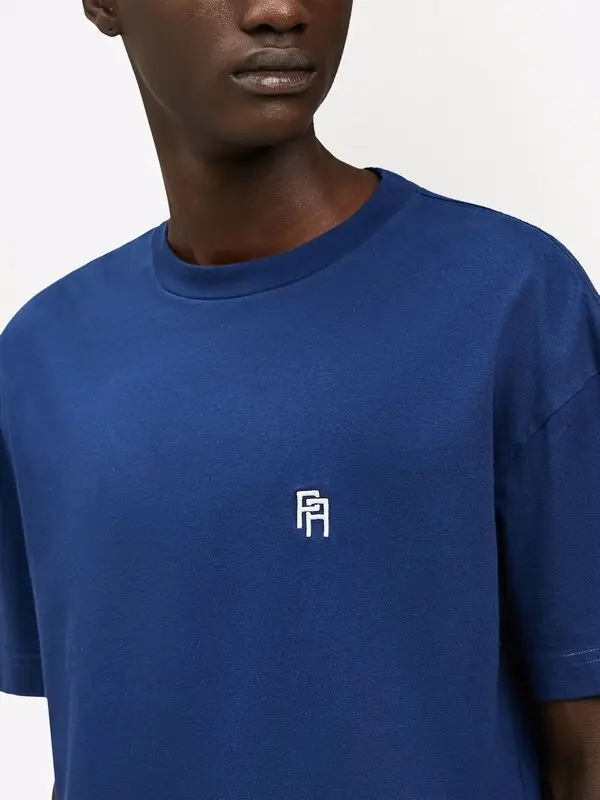 Palm Angels Monogram-embroidered T-shirt - Blue