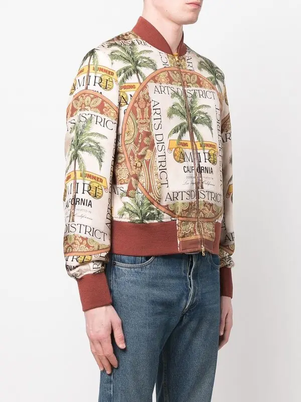 Amiri Graphic-print Silk Bomber Jacket