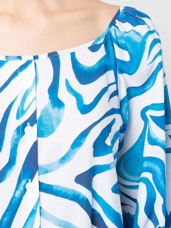 Alberta Ferretti Swirl Print Dress - Blue