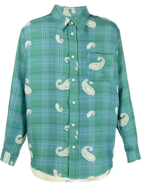 424 Check Print Octopus Shirt