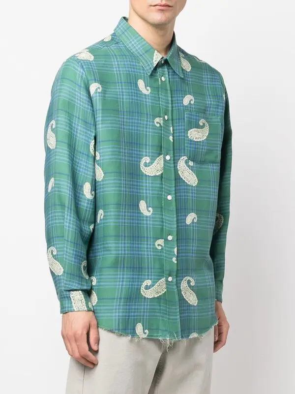 424 Check Print Octopus Shirt