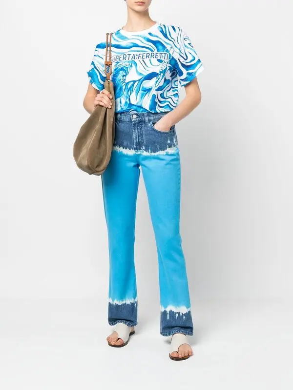 Alberta Ferretti Tie-dye Flared Jeans