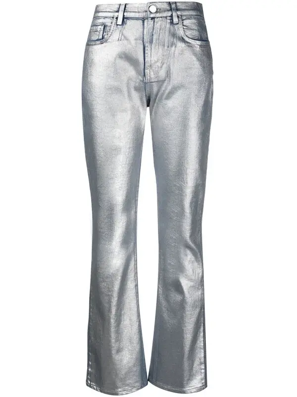 Alberta Ferretti Metallic Flared Jeans