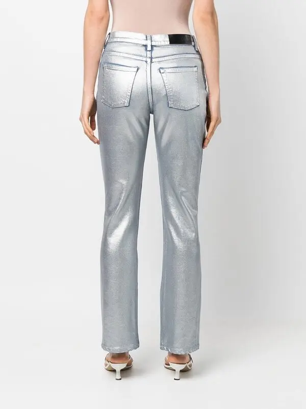 Alberta Ferretti Metallic Flared Jeans