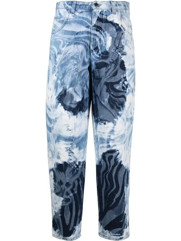Alberta Ferretti Graphic Print Tapered Jeans