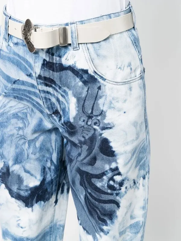 Alberta Ferretti Graphic Print Tapered Jeans