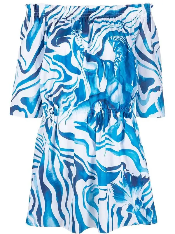 Alberta Ferretti Swirl Print Shift Dress