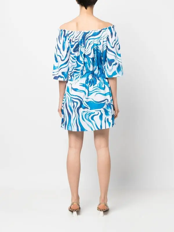 Alberta Ferretti Swirl Print Shift Dress