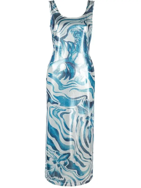 Alberta Ferretti Swirl Print Dress