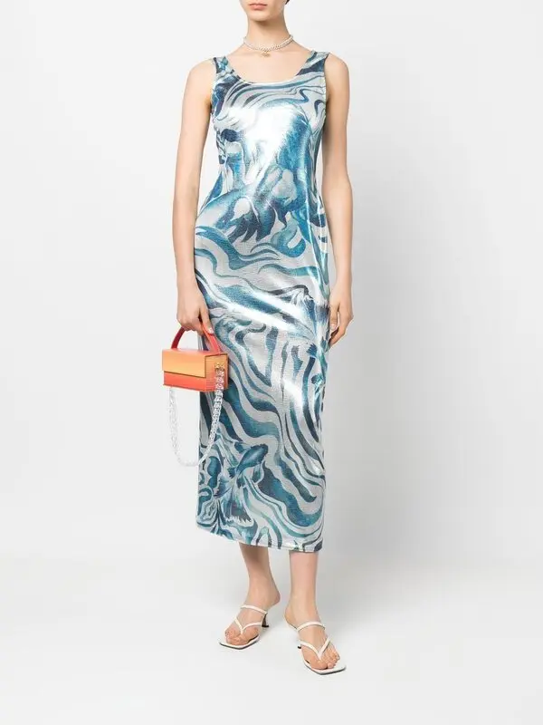 Alberta Ferretti Swirl Print Dress