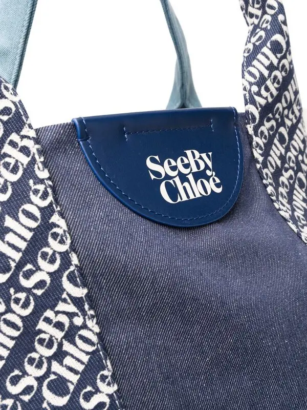 See By Chloé Logo Print Tote Bag