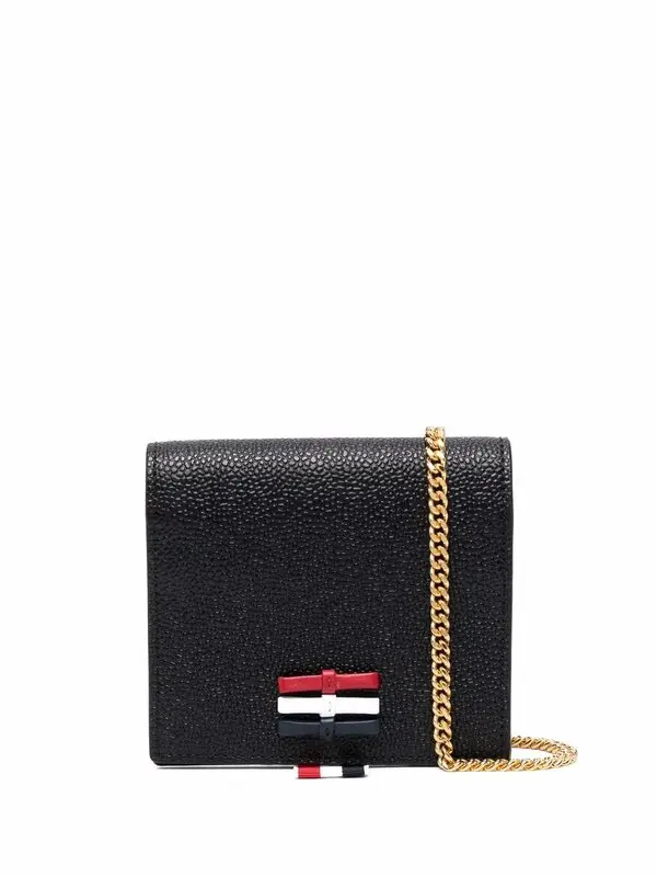 Thom Browne Rwb-bow Chain-strap Cardholder - Black