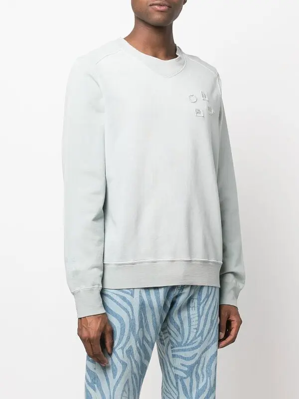 DIESEL® Patch Detail Cotton Sweatshirt