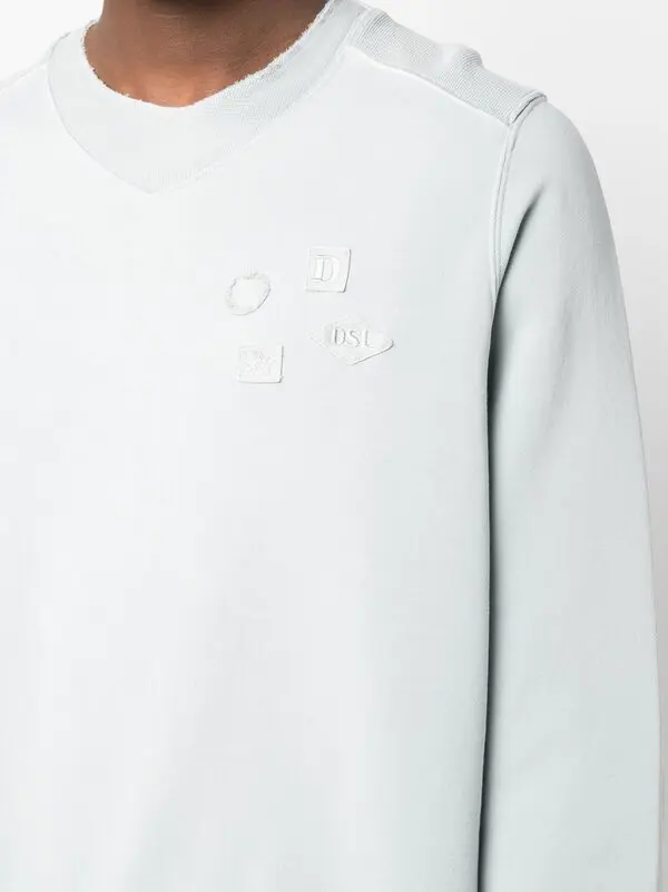 DIESEL® Patch Detail Cotton Sweatshirt