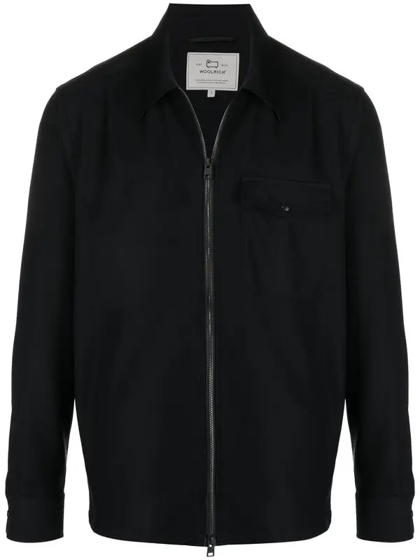 Woolrich Virgin Wool Shirt Jacket - Blue