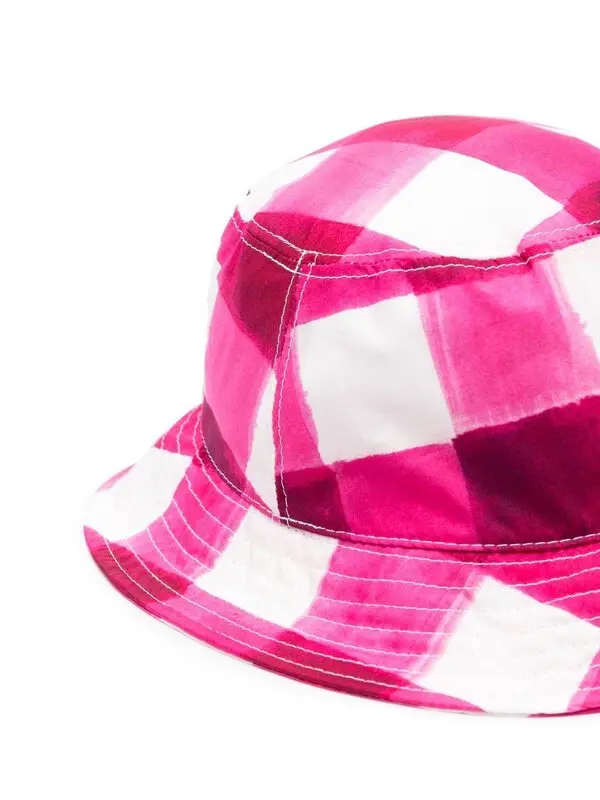 MSGM Gingham Bucket Hat - Pink