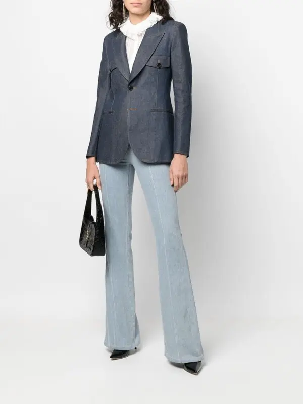 Saint Laurent Single-breasted Denim Blazer