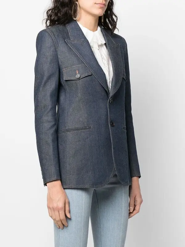 Saint Laurent Single-breasted Denim Blazer