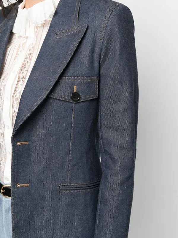 Saint Laurent Single-breasted Denim Blazer