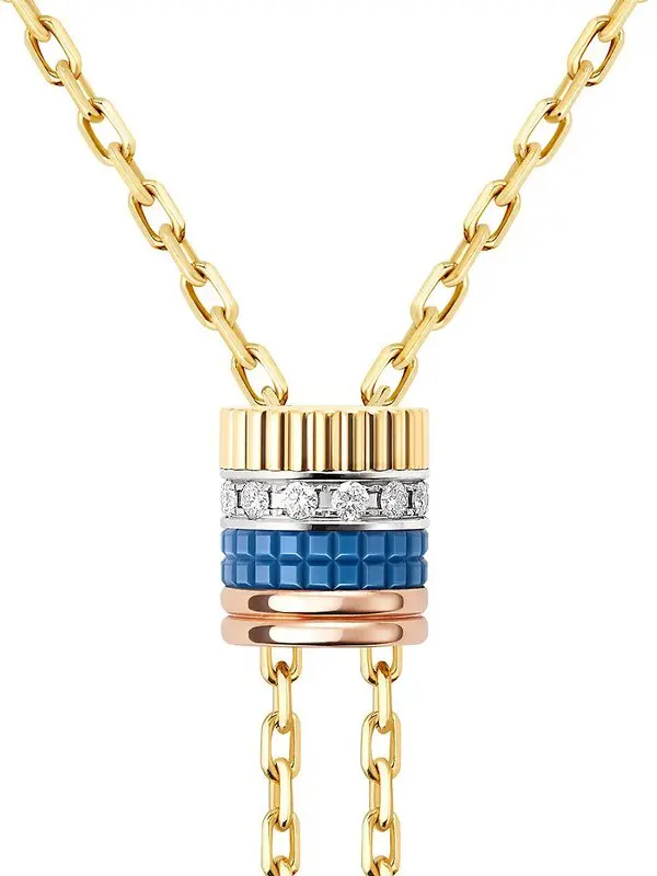 Boucheron Quatre Blue Edition 18k Gold & Diamond Tie Necklace