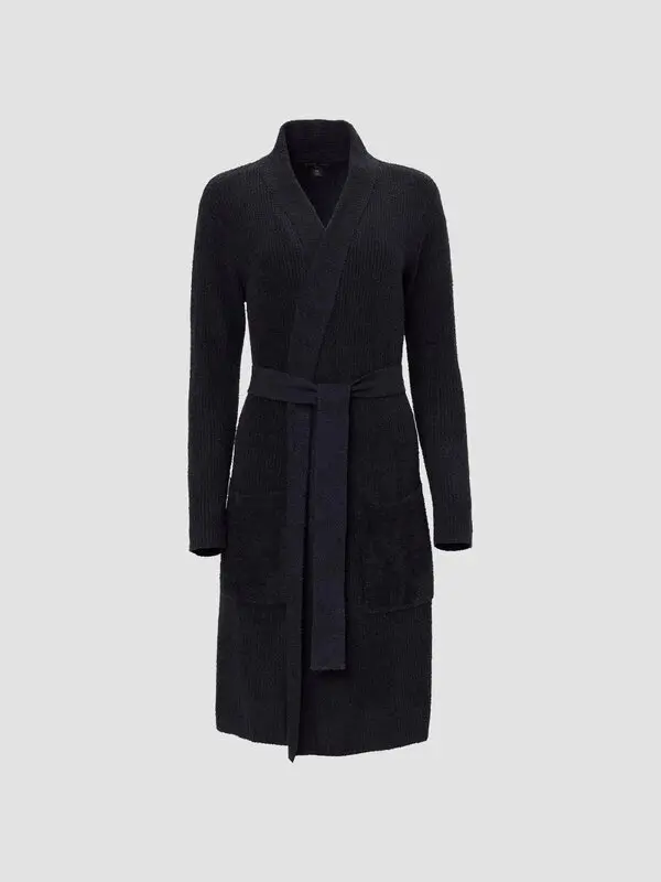 Barefoot Dreams Cozychic Lite Rib-knit Robe - Black