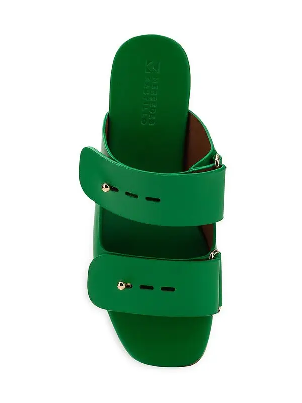 Mercedes Castillo Lisanne Double-strap Leather Clog Sandals