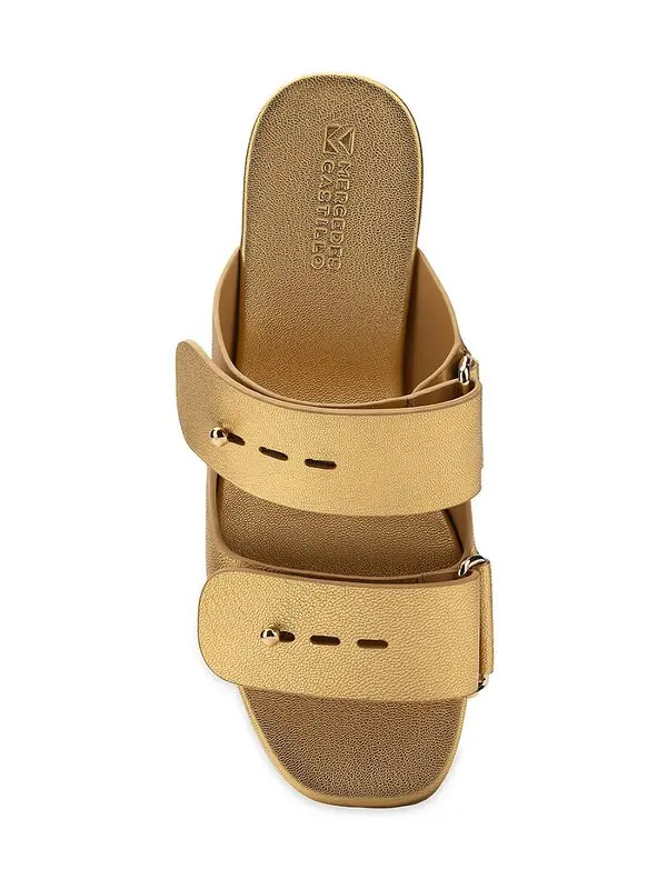 Mercedes Castillo Lisanne Double-strap Leather Clog Sandals