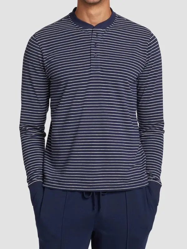 SAKS FIFTH AVENUE Collection Striped Henley Pajama Top