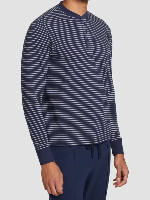 SAKS FIFTH AVENUE Collection Striped Henley Pajama Top