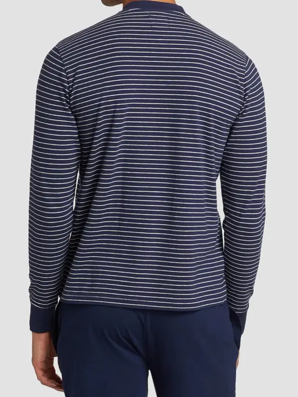 SAKS FIFTH AVENUE Collection Striped Henley Pajama Top