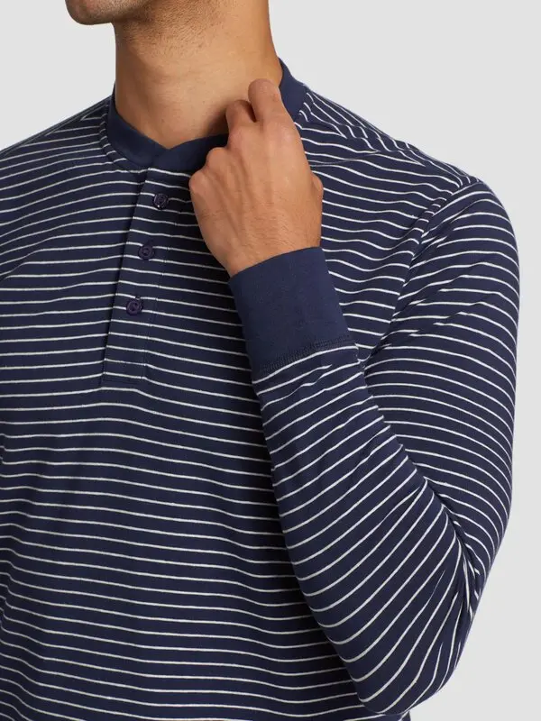 SAKS FIFTH AVENUE Collection Striped Henley Pajama Top