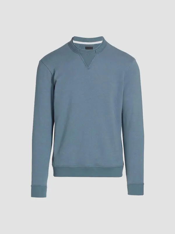SAKS FIFTH AVENUE Collection Double Collar Sweatshirt - Medium Blue