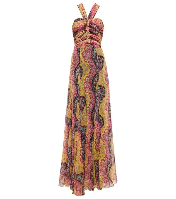 Etro Floral Cutout Maxi Dress