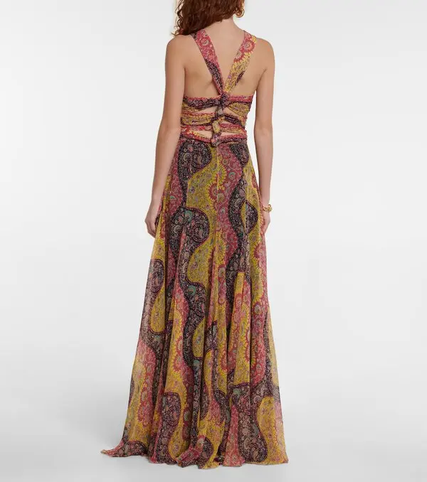 Etro Floral Cutout Maxi Dress