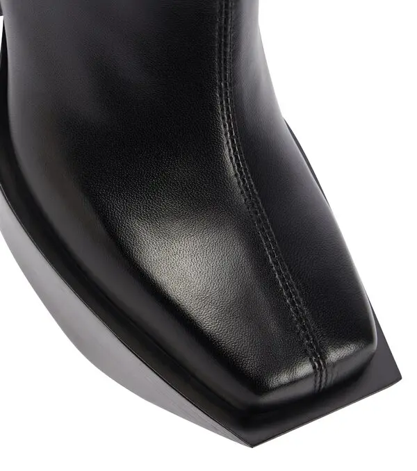 Peter Do Leather Platform Ankle Boots In Black - 50% Off