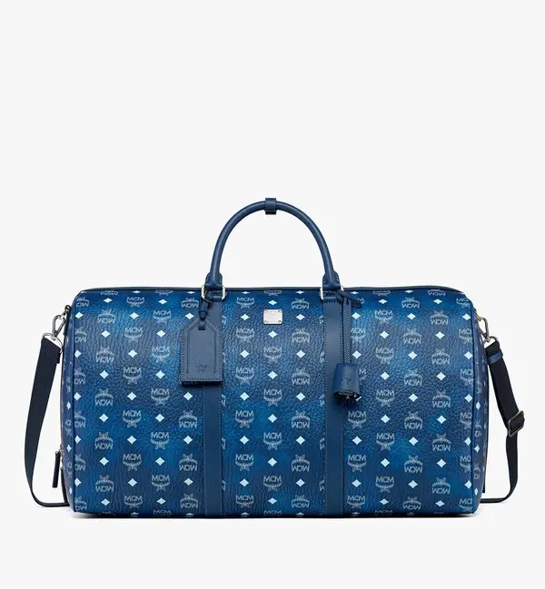 Mcm Ottomar Weekender Bag - Blue Visetos