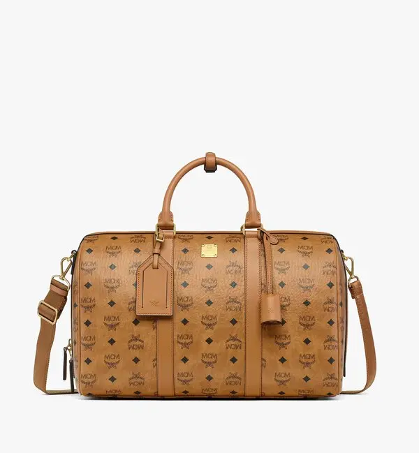 Mcm Ottomar Weekender Bag In Visetos Monogram Canvas - Cognac