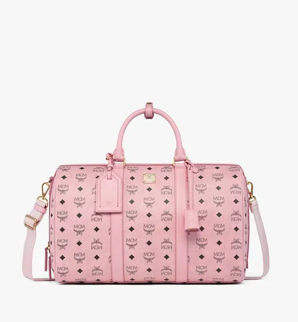 Mcm Ottomar Weekender Bag In Visetos Monogram Canvas - Soft Pink