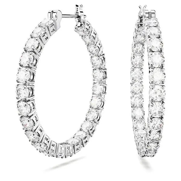 SWAROVSKI Matrix Hoop Earrings - White