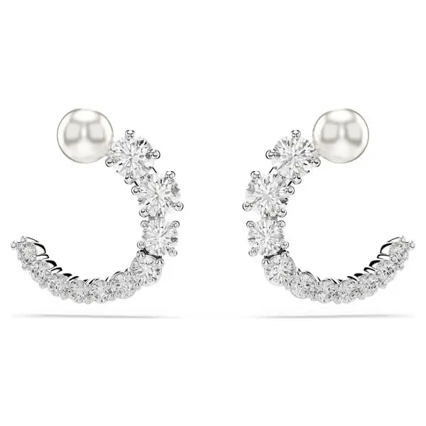 SWAROVSKI Matrix Hoop Earrings - White