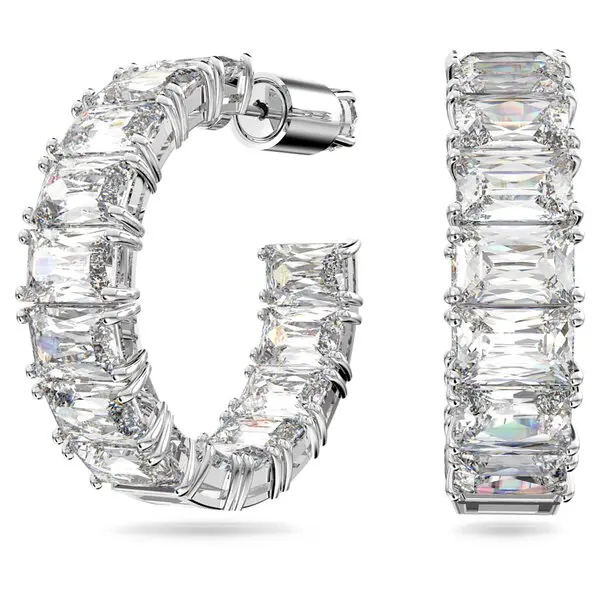 SWAROVSKI Matrix Hoop Earrings - White